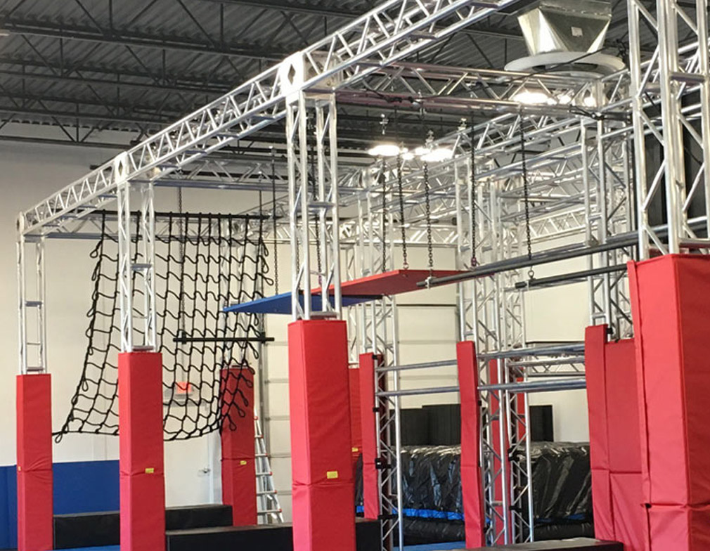 Aluminum Truss In Fitness Gym and Ninja Course Facilities